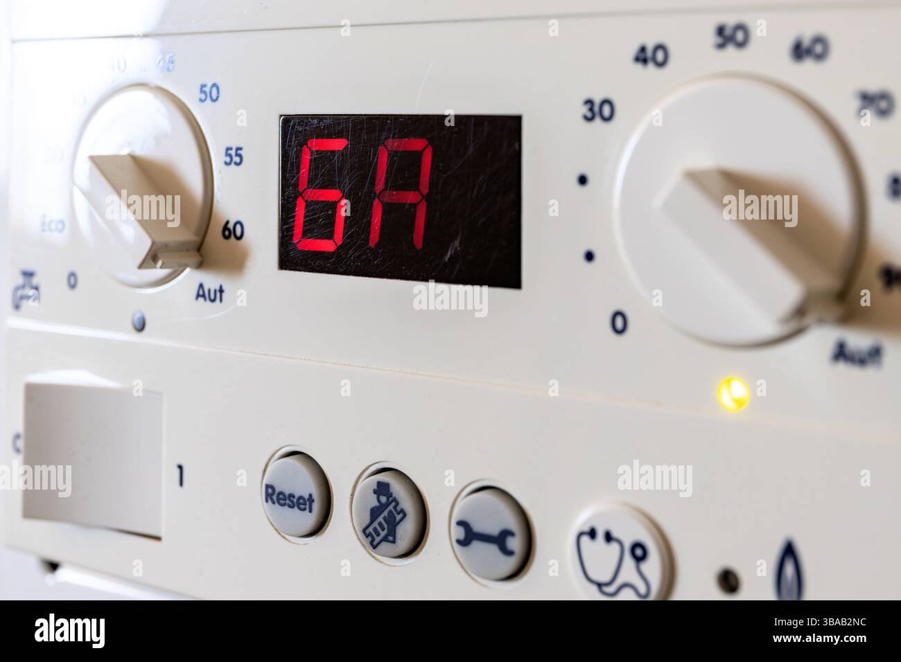 error code on the control unit of a condensing gas boiler Stock Photo ...