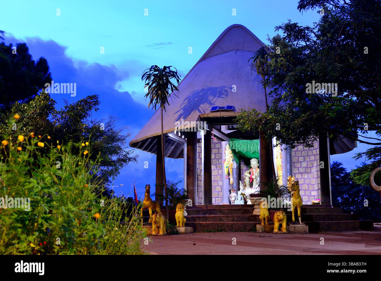 Building like a shrine in Sen Monorom, Mondulkiri, Cambodia Stock Photo ...