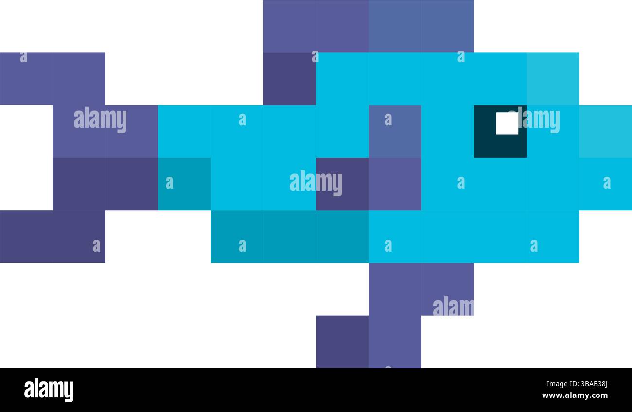 Isolated colored pixelated fish icon Vector illustration Stock Vector ...