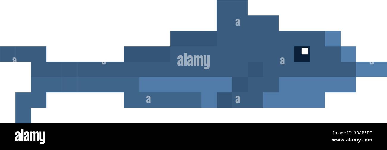 Isolated colored pixelated shark icon Vector illustration Stock Vector ...