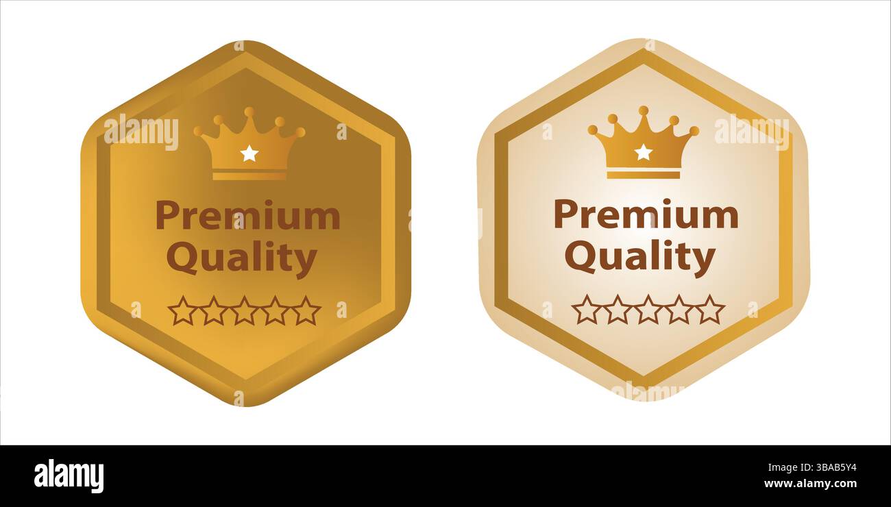 Premium golden badge Stock Vector Images - Alamy