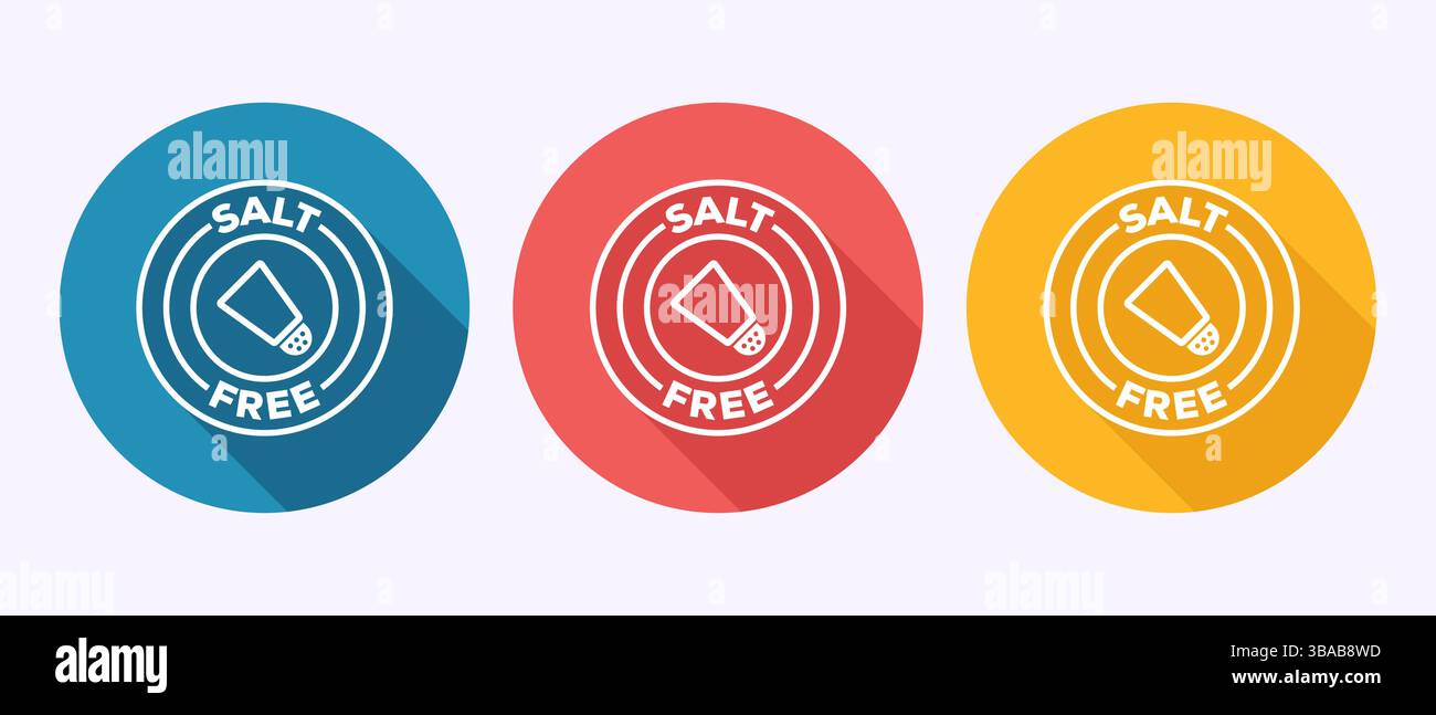 Salt free icon design illustration. Sodium free icon, No salt sign ...