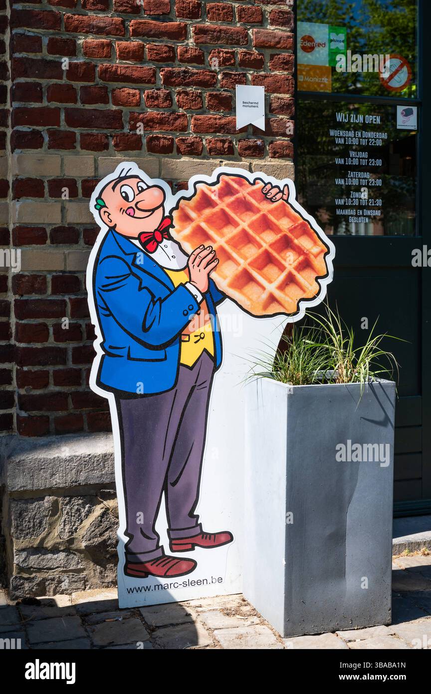 The Nero comic book figure holding a wafle at the museum in Hoeilaart ...