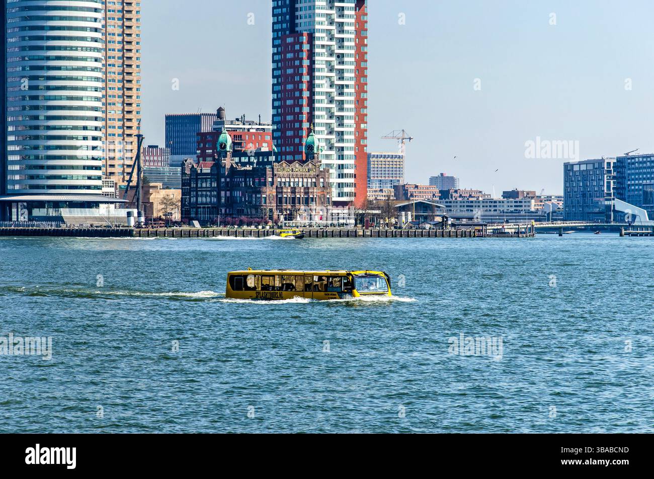 Rotterdam, The Netherlands, March 27, 2025: floating tourist bus on the ...