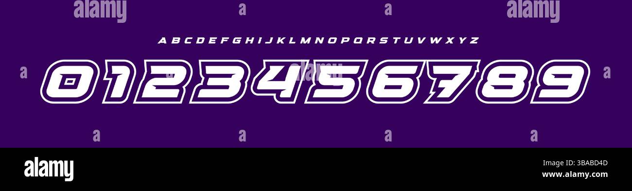 Bold Racing Number Font, Futuristic Speed Alphabet for sports branding ...
