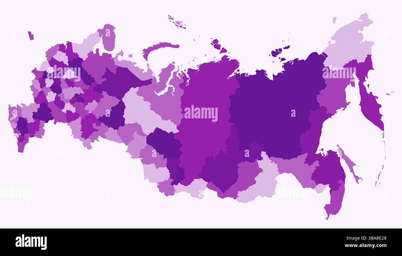 Map of Russia with regions. Just a simple country border map with ...