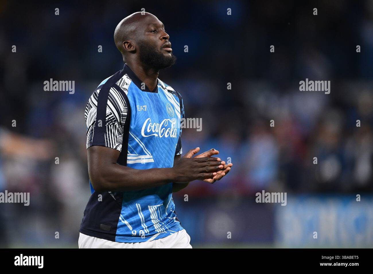 Romelu Lukaku of S.S.C. Napoli warm up prior the match during the 36th ...