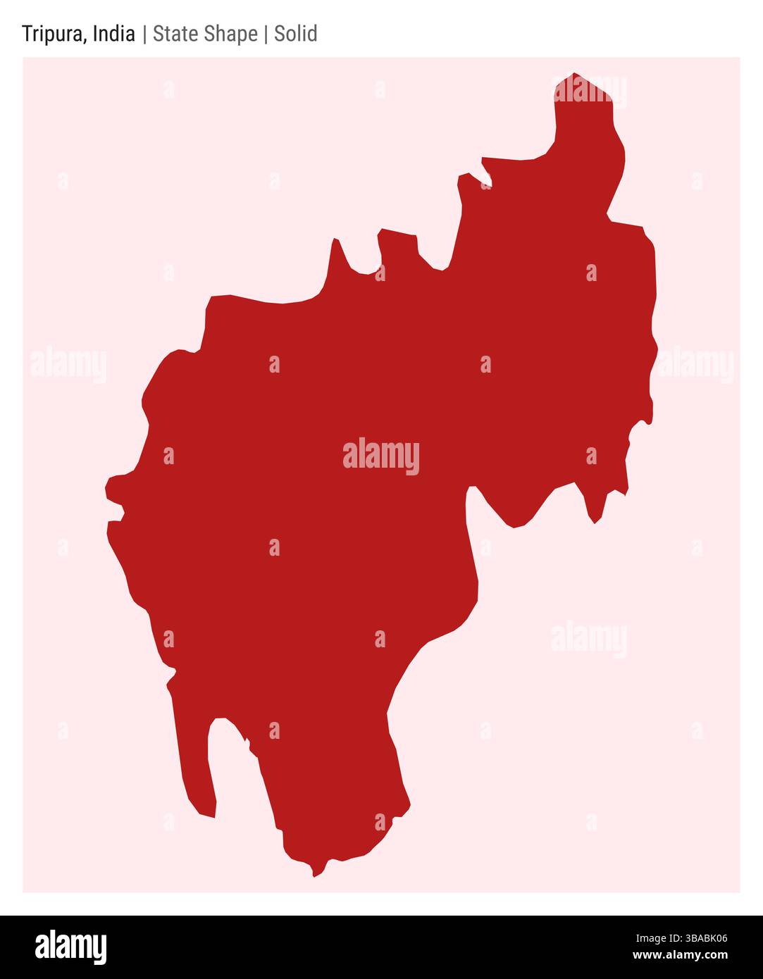 Tripura, India. Simple vector map. State shape. Solid style. Border of ...