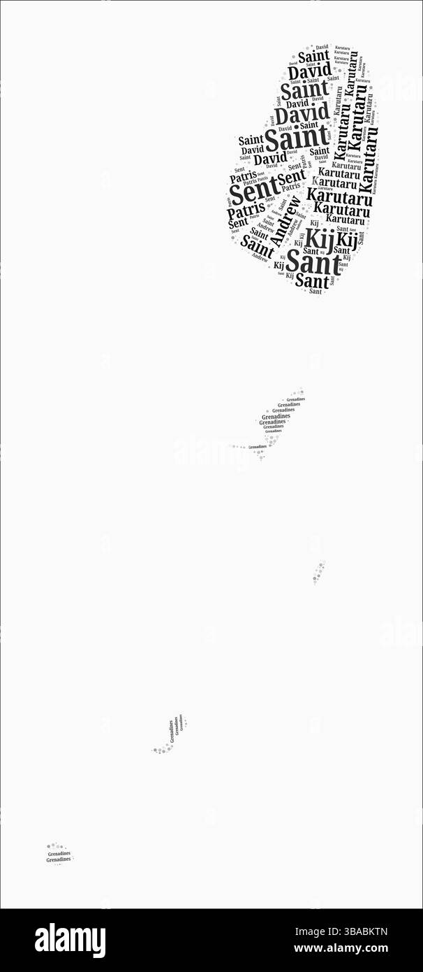 Saint Vincent and the Grenadines Text Style Regions. Country region ...