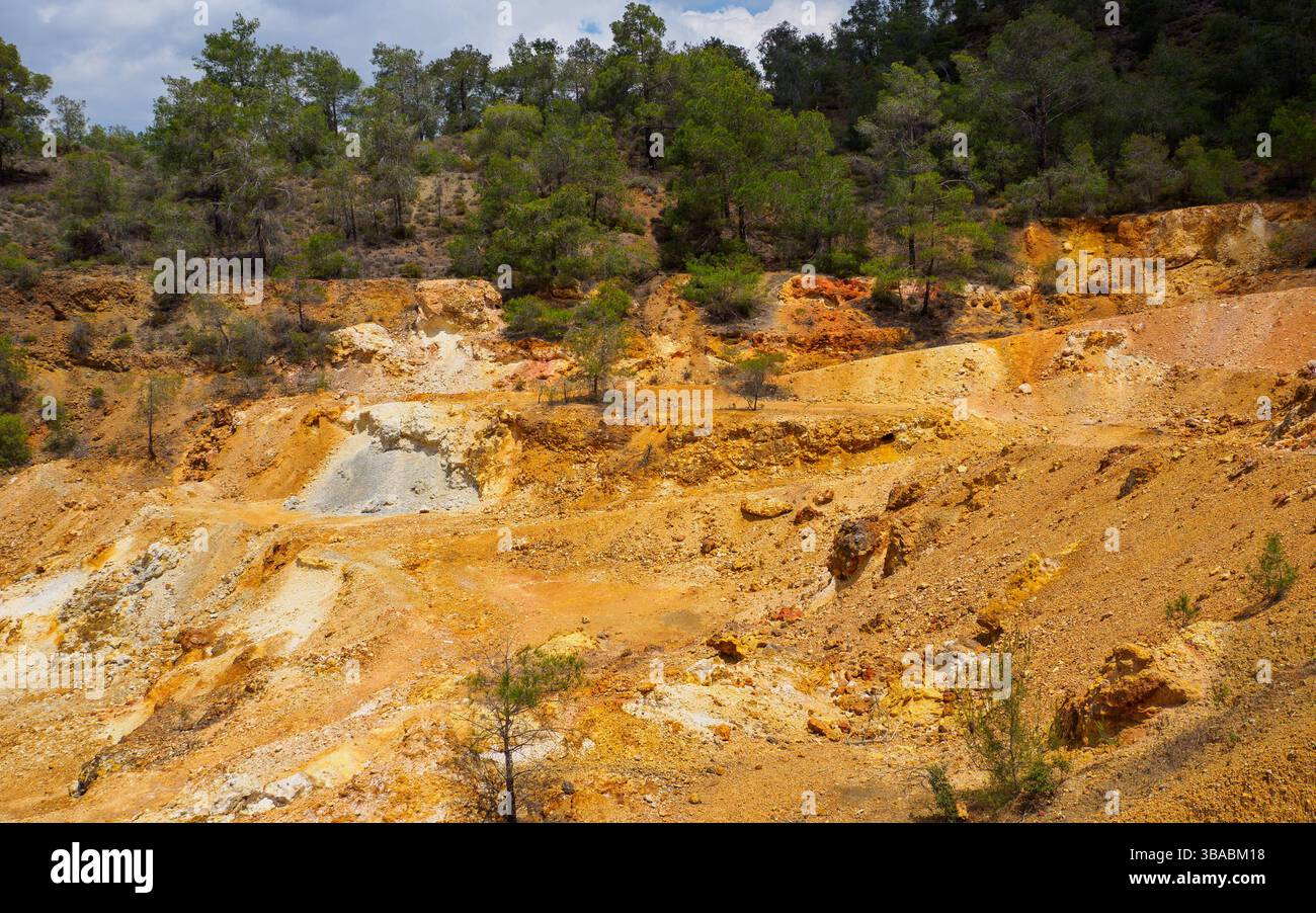 South Mathiatis mine, abondonned sulfide mine with ancient tunnels ...