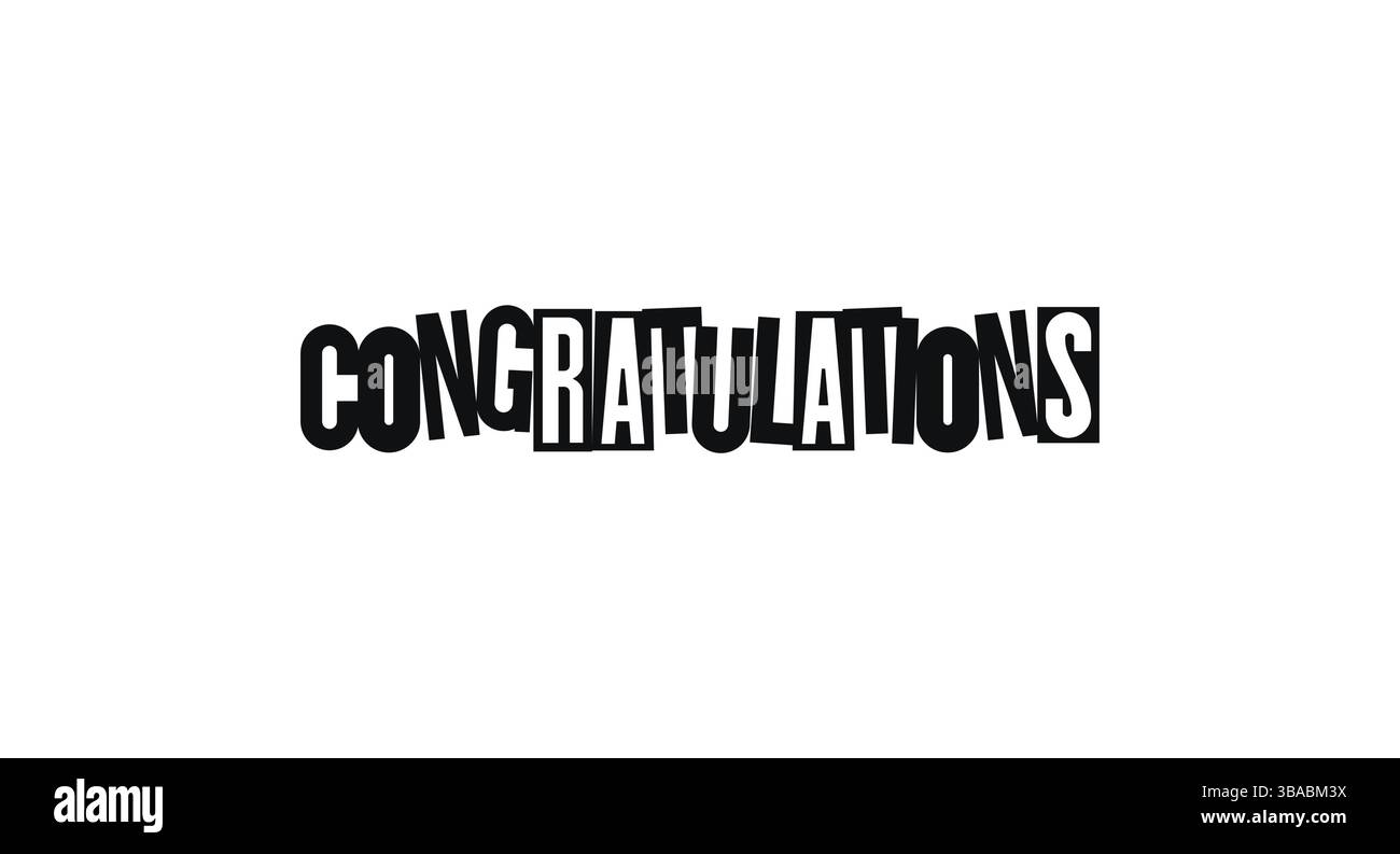 Celebration Quote Congratulations In Vibrant Cut-Out Funky Font ...