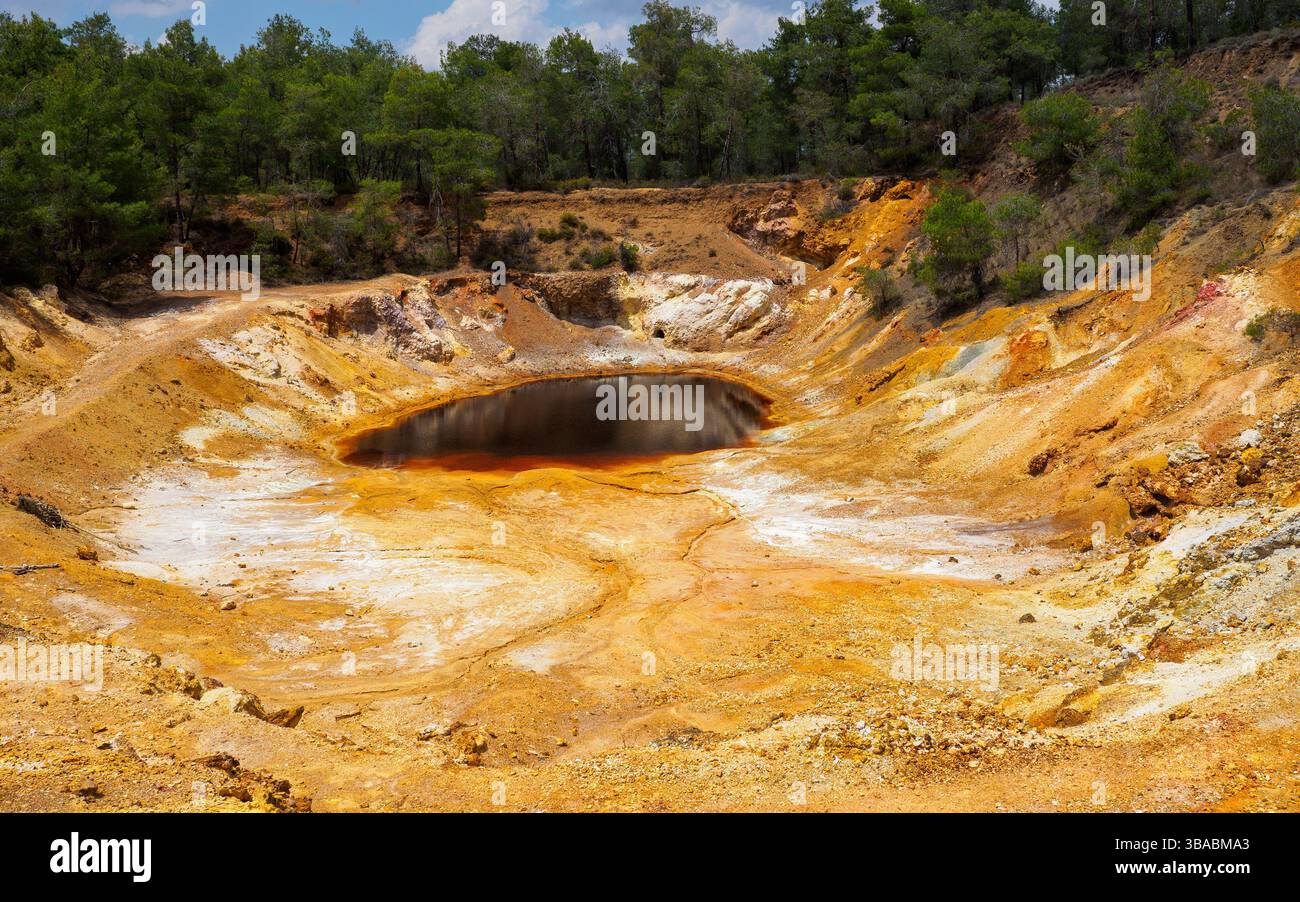 South Mathiatis mine, abandoned sulfide mine with ancient tunnels, 1930 ...