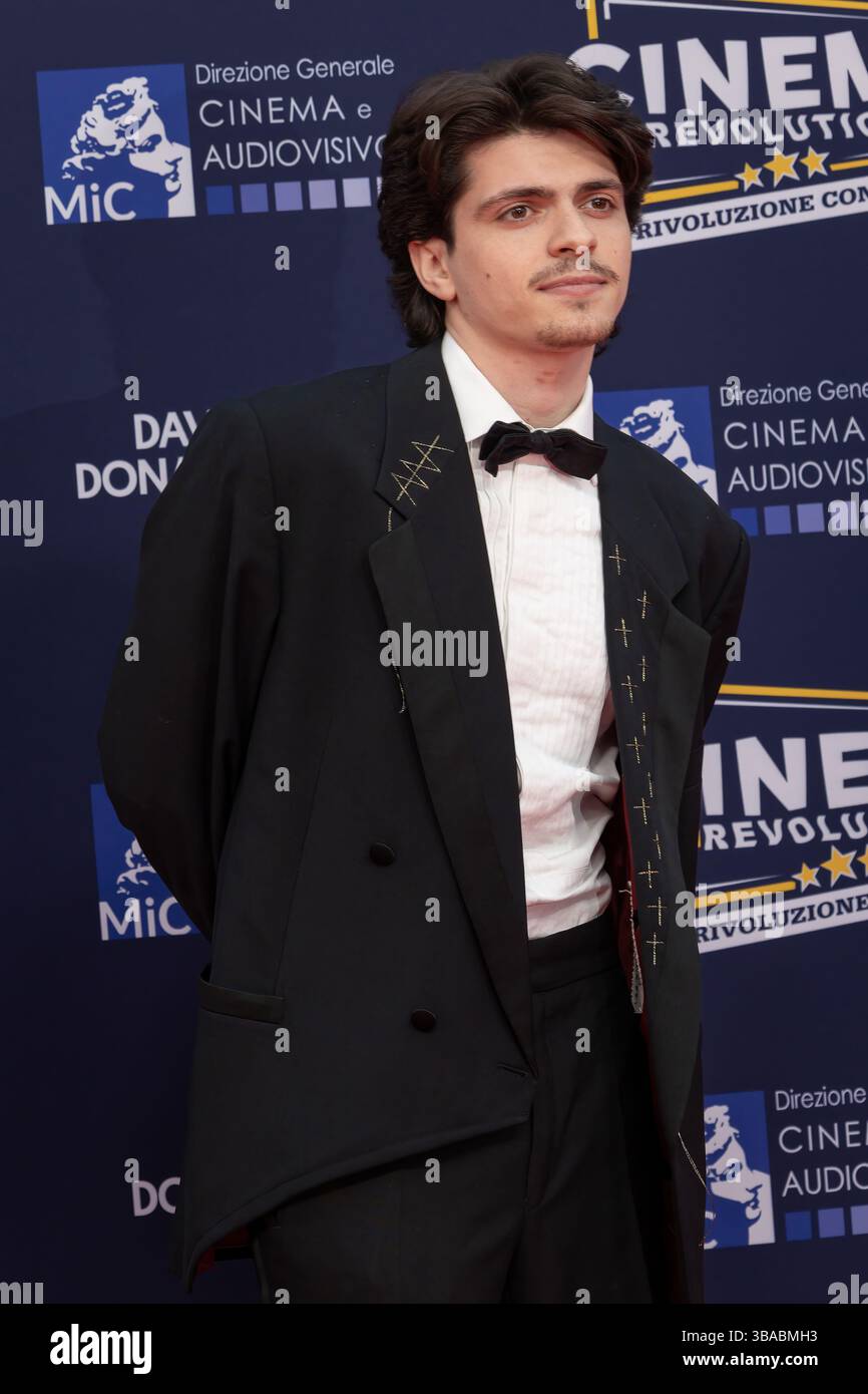 Emanuele Palumbo attends the red carpet during the 70th David Di Donatello at Cinecitta Studios ...