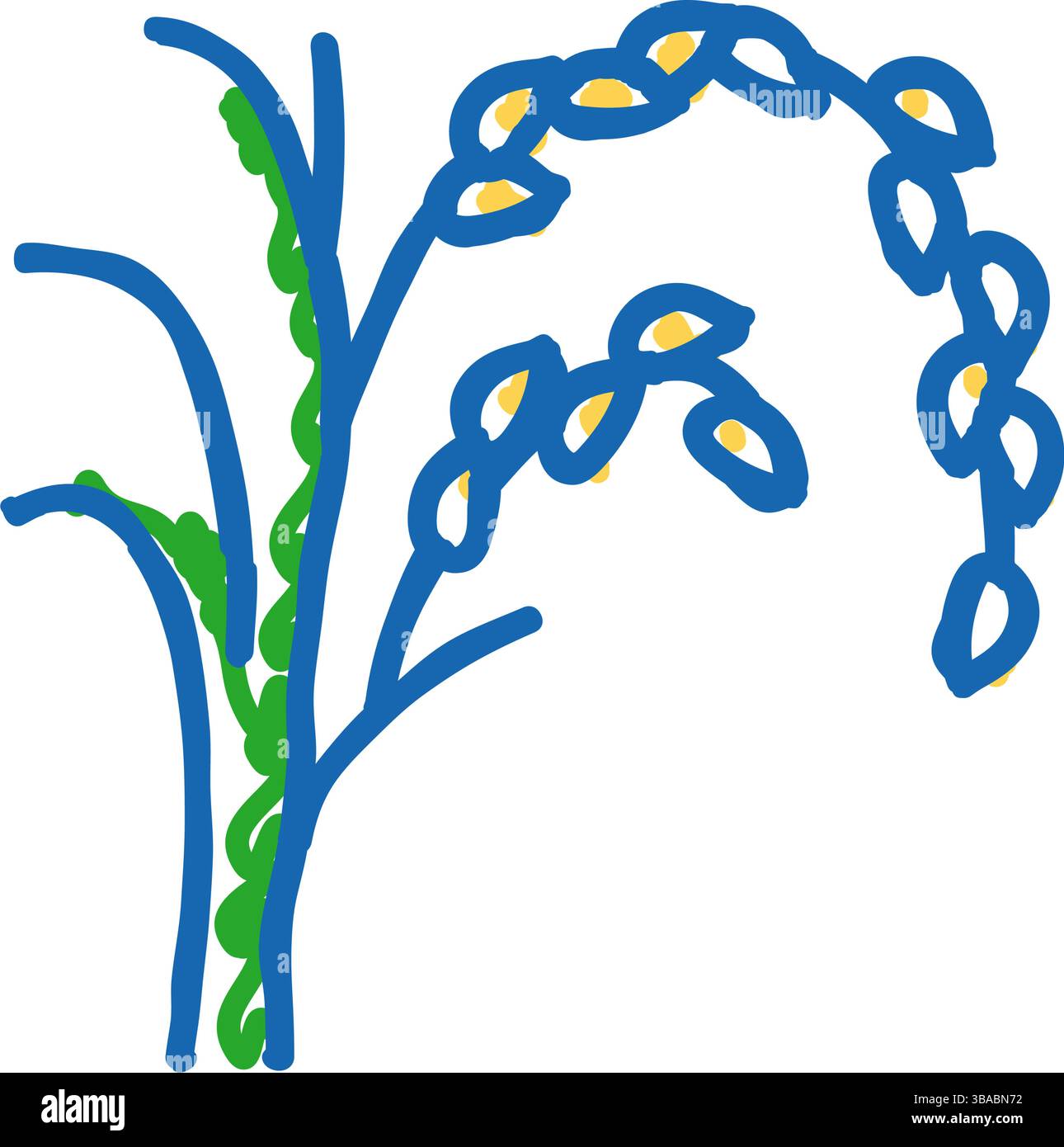 rice plant healthy icon doodle illustration Stock Vector Image & Art ...