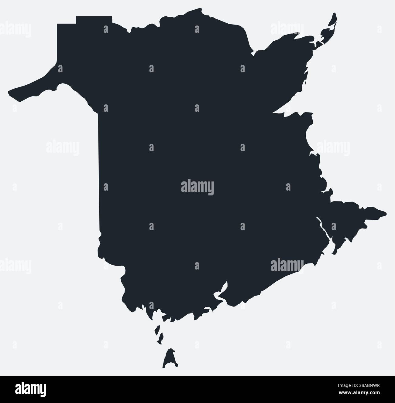 New Brunswick map. Just a simple border map. Shape of the province ...