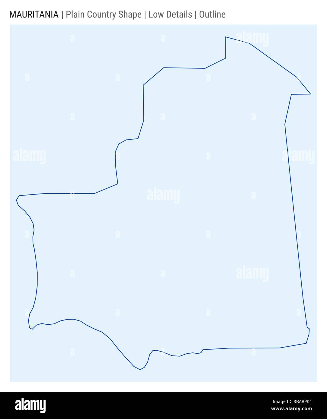 Mauritania plain country map. Low details. Outline style. Shape of ...