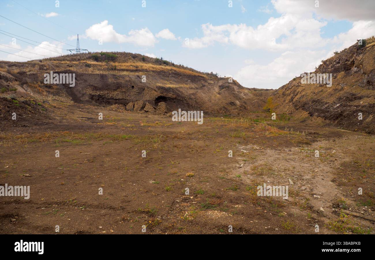 Umber deposit next to Copper mine of North Mathiatis, Cyprus Stock ...