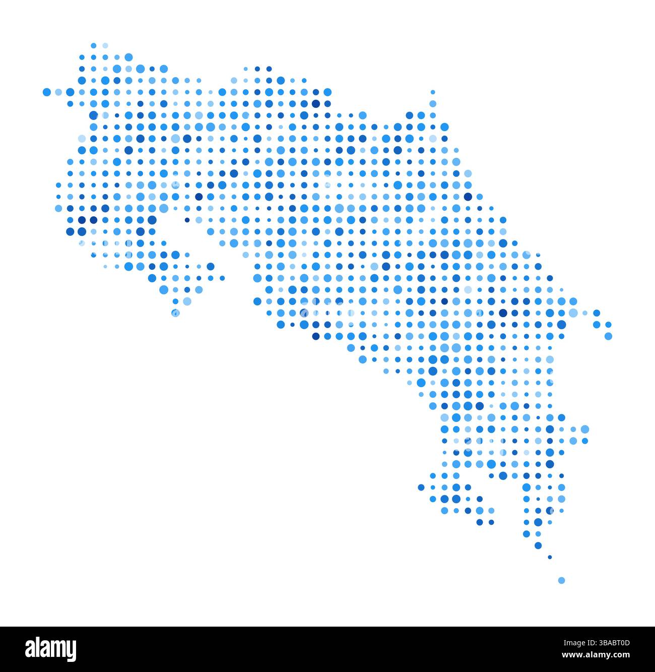 Costa Rica Dot Map. Country Digital Style Shape. Costa Rica vector ...
