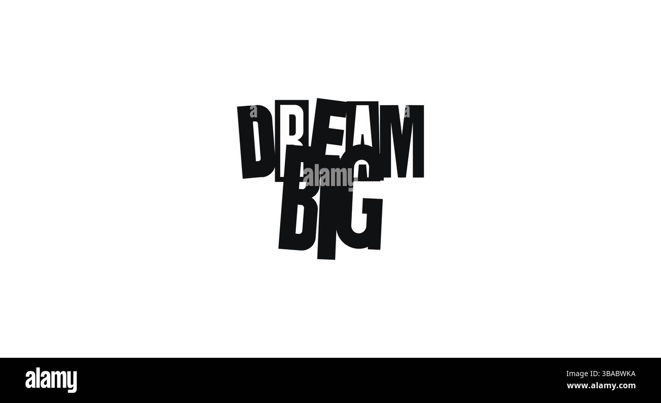 Motivational Quote Dream Big In Bold Playful Typography. Inspiring ...