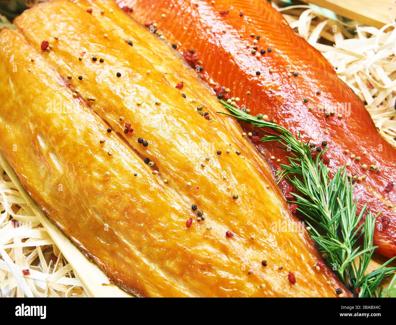 Cold smoked fish on the counter in the store Stock Photo - Alamy