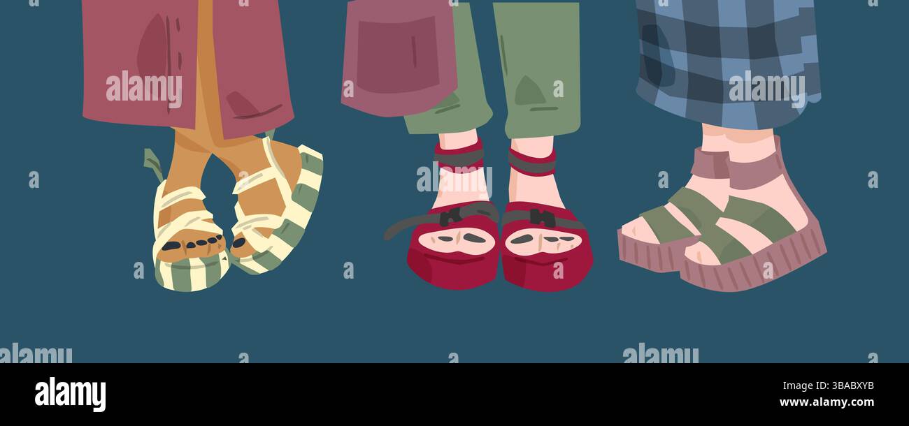 Summer Platform Sandals Vector Collection Stock Vector Image & Art - Alamy