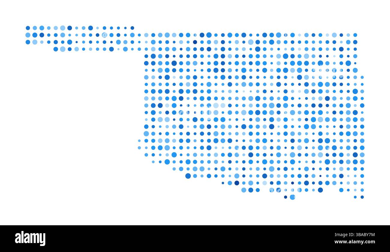 Oklahoma Dot Map. US State Digital Style Shape. Oklahoma vector image ...