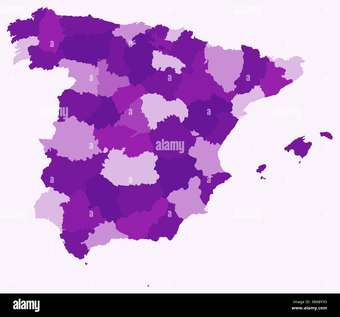Map of Spain with regions. Just a simple country border map with region ...