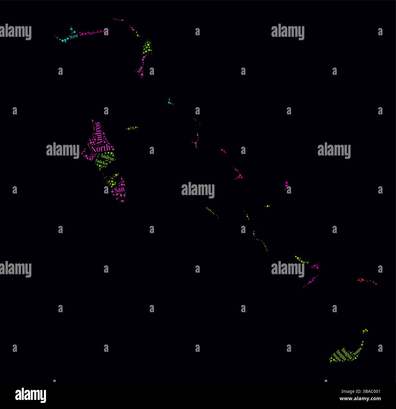 Bahamas Word Cloud. Region names of the country in English language ...