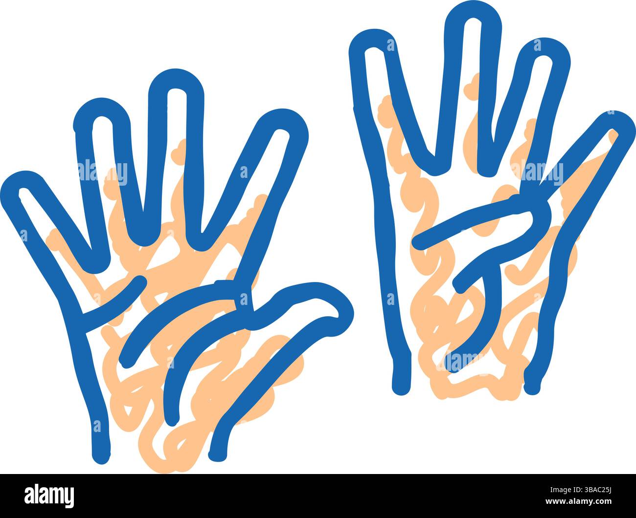 nine number hand gesture icon doodle illustration Stock Vector Image & Art - Alamy