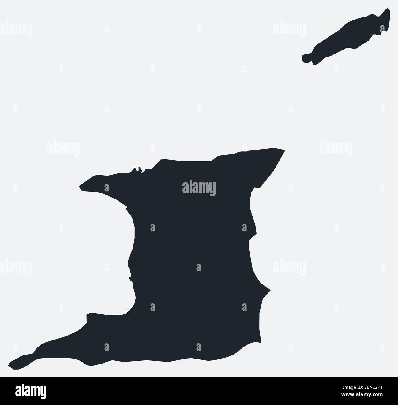 Trinidad and Tobago map. Just a simple border map. Shape of the country ...