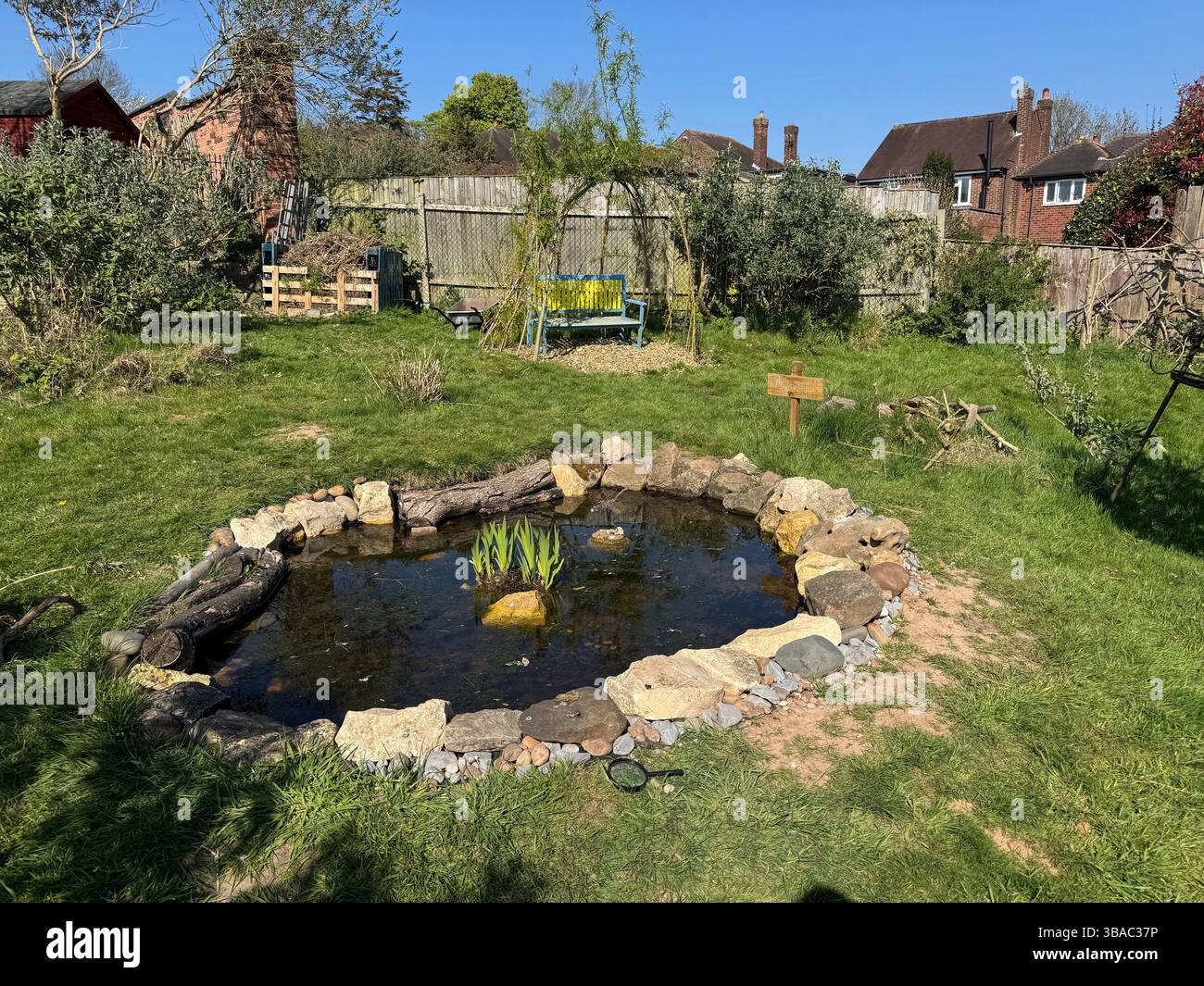 A pond in Hannah Field community Garden Stock Photo - Alamy