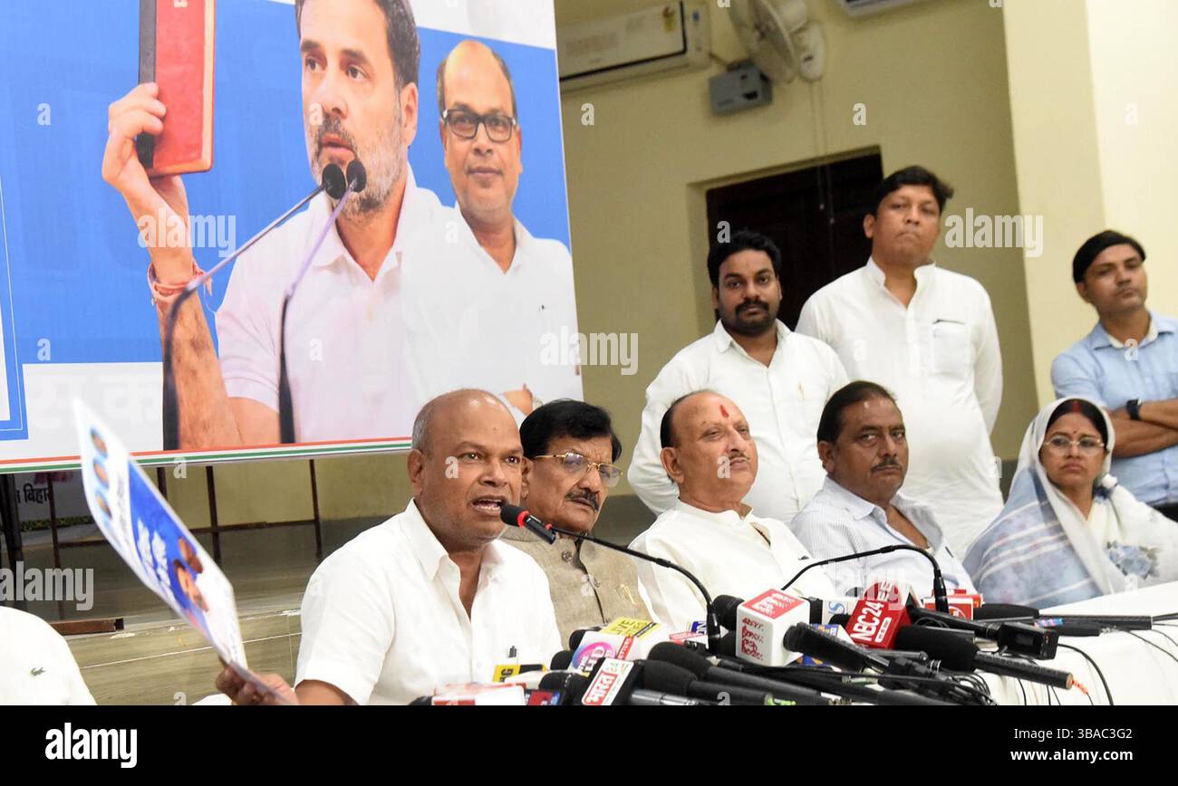 Patna, India. 12th May, 2025. PATNA, INDIA - MAY 12: Bihar Congress state president Rajesh Ram ...