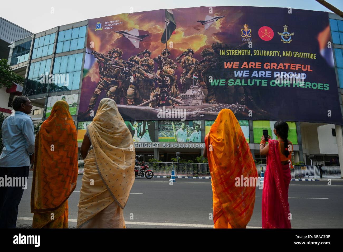 Kolkata, India. 12th May, 2025. KOLKATA, INDIA - MAY 12: A giant poster ...