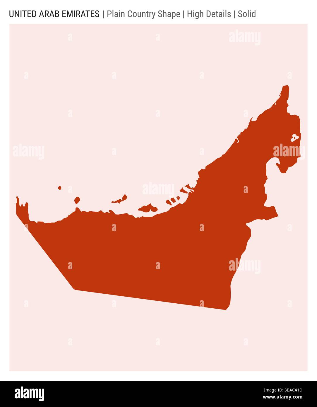UAE plain country map. High details. Solid style. Shape of UAE. Vector ...