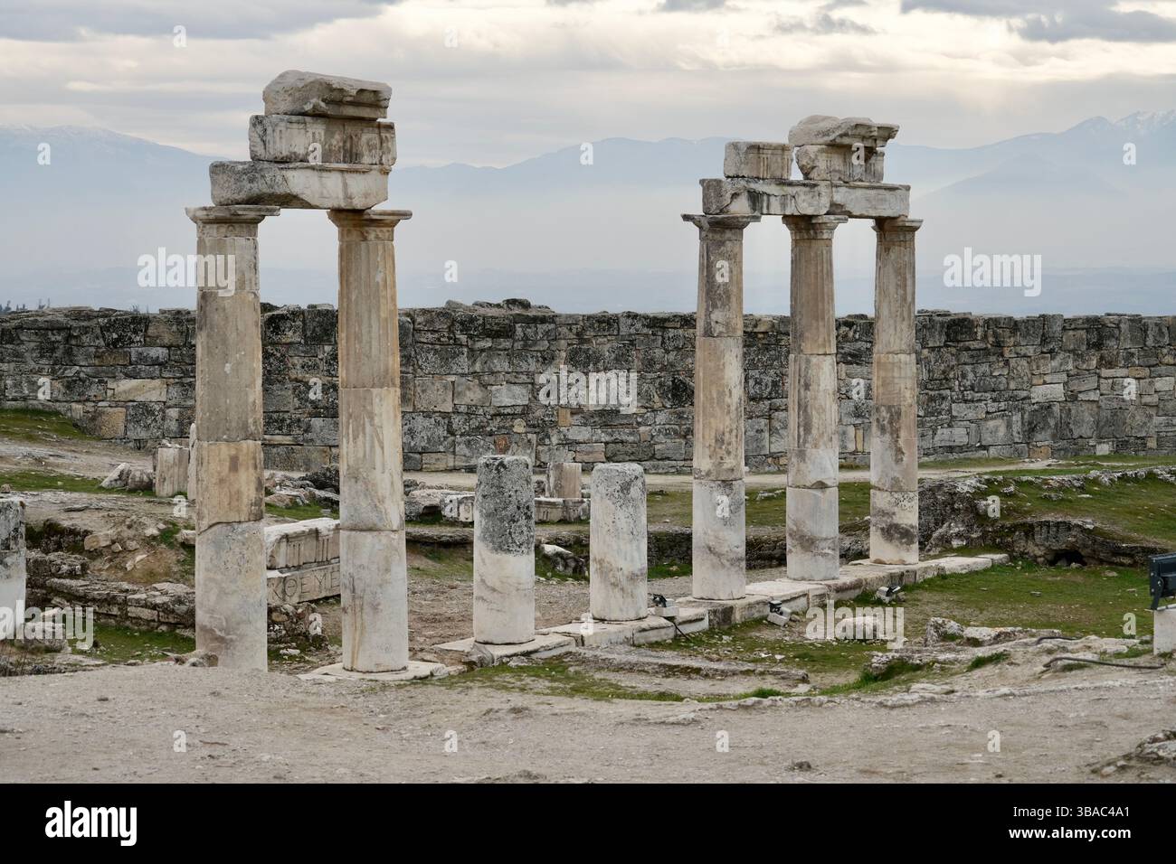 Ancient columns at the Hellenistic Greek city of Hierapolis Stock Photo ...