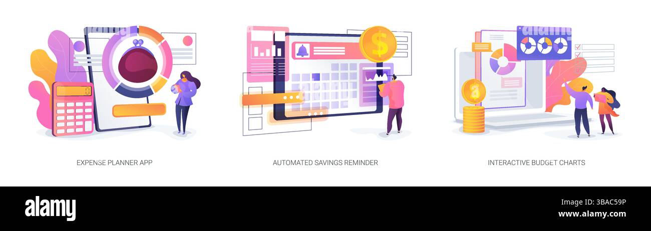 Mobile Finance Tracking Solutions abstract concept vector illustrations ...