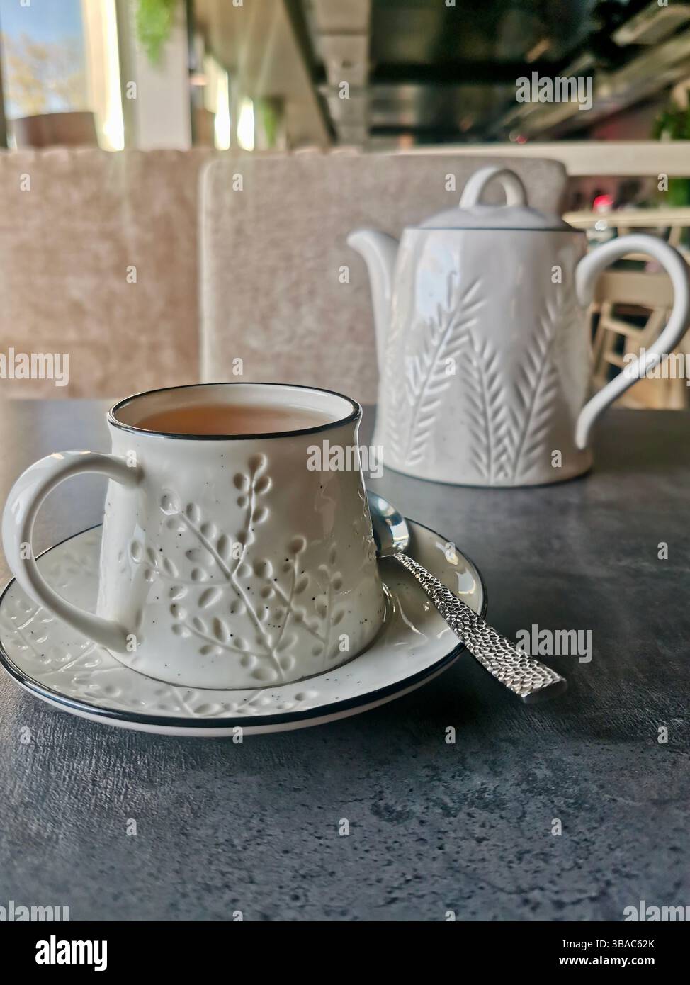 Cozy minimal tea table hi-res stock photography and images - Alamy