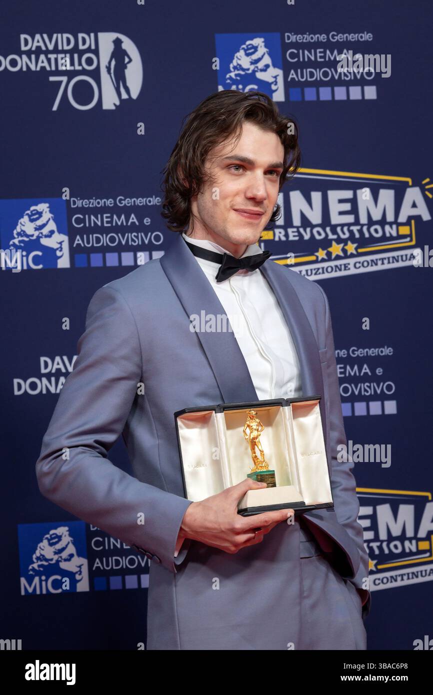5/7/2025 Matteo Oscar Giuggioli attends the red carpet during the 70th ...