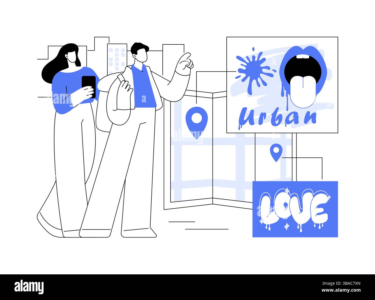 Street art tour isolated cartoon vector illustrations Stock Vector ...