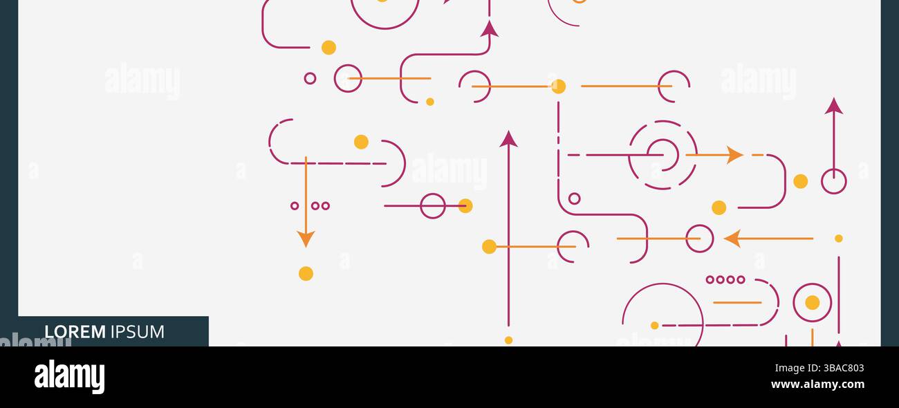 Abstract background with lines, dots and arrows communication. Vector ...
