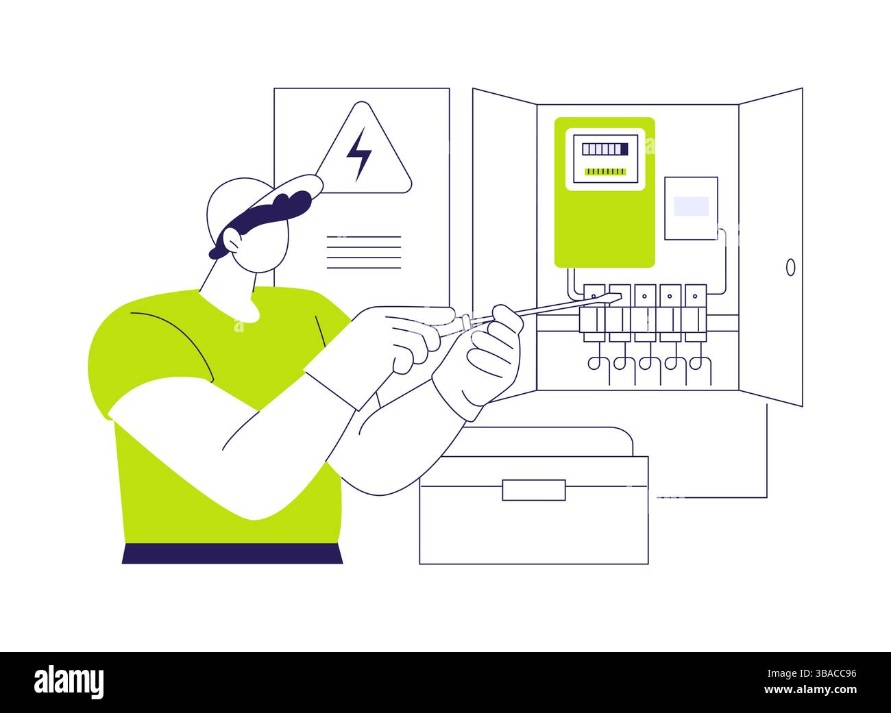 Installation of electrical equipment abstract concept vector ...