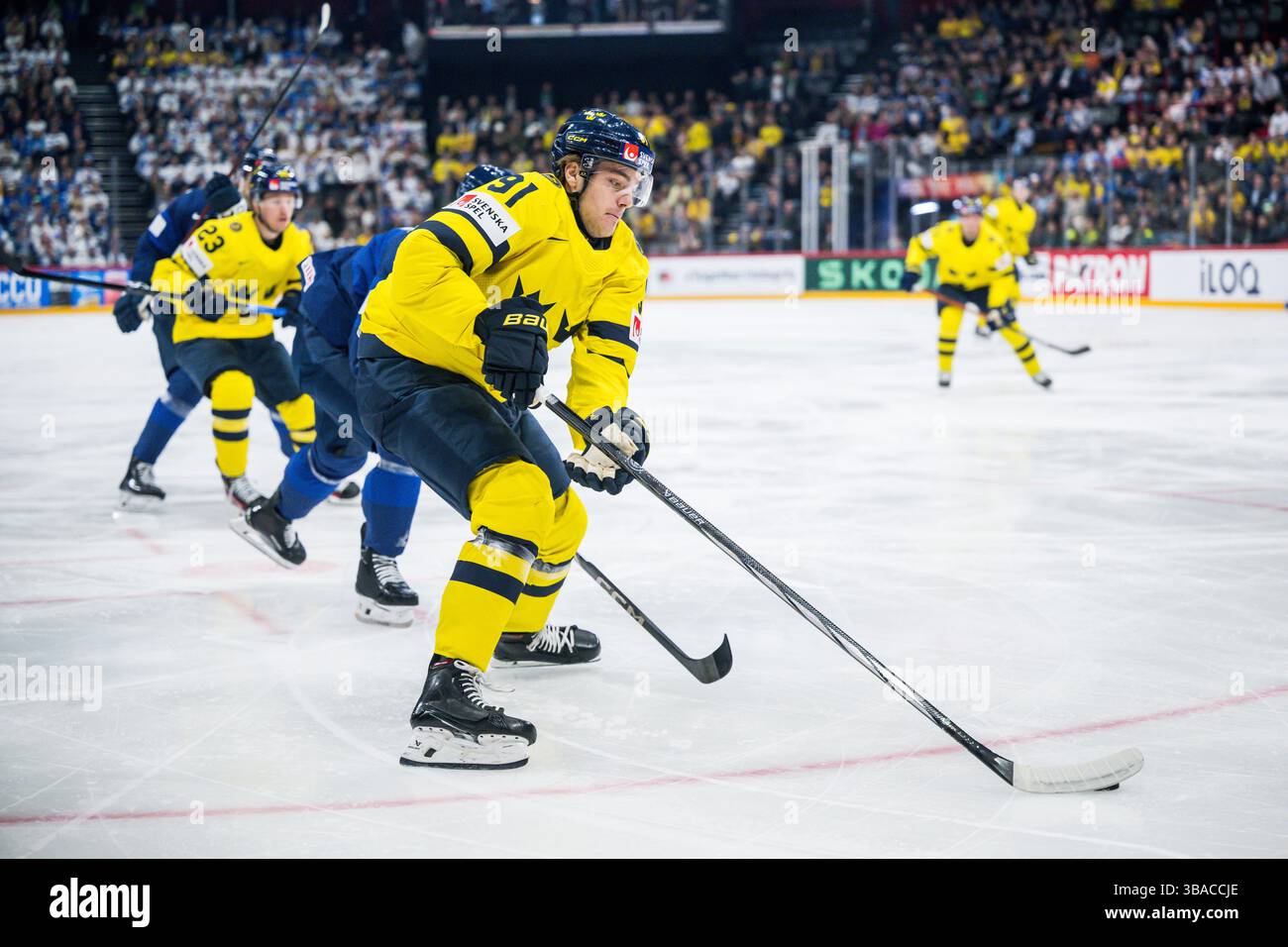 Leo Carlsson of, Sweden. , . during the 2025 IIHF Ice Hockey World ...