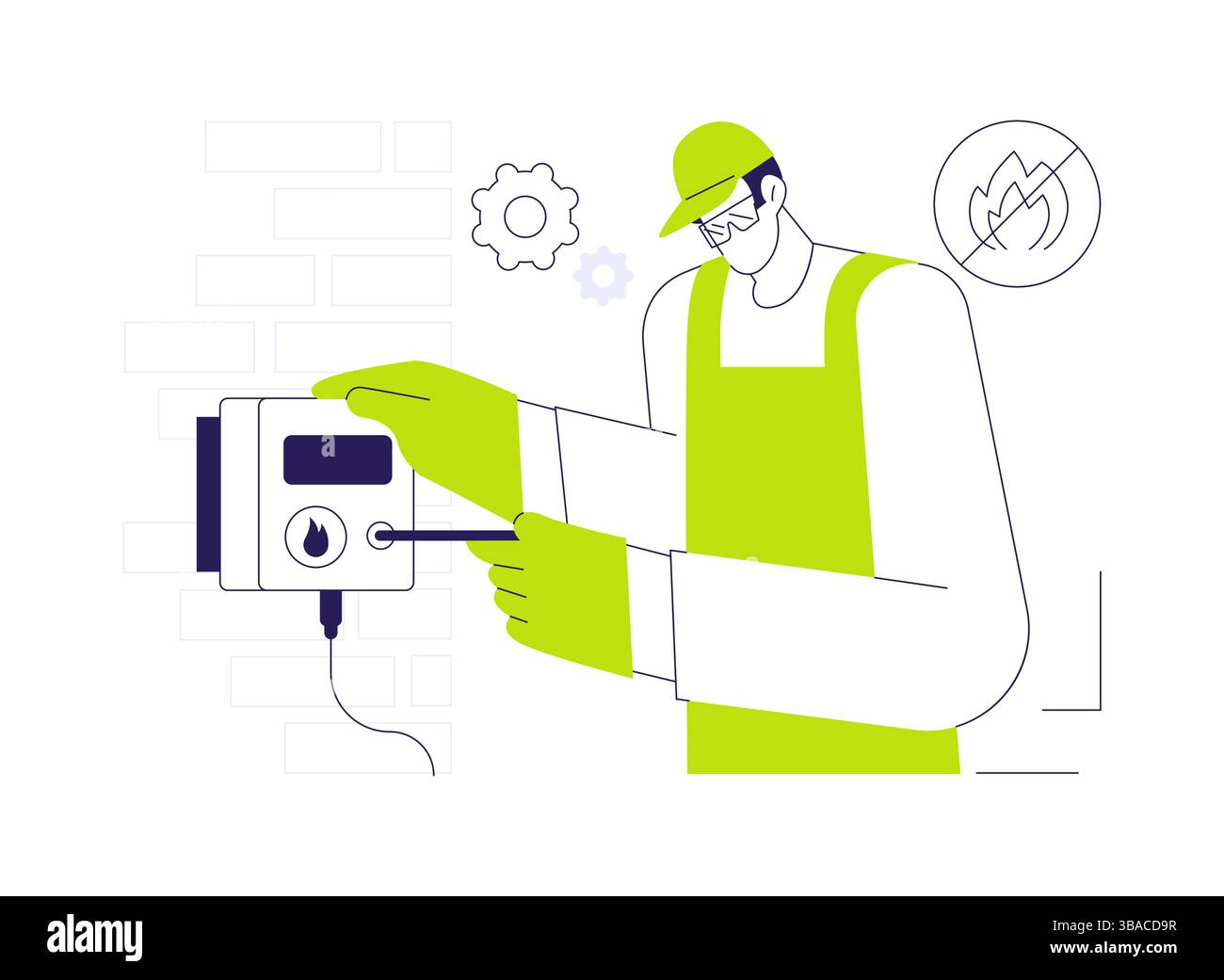 Fire alarms installation abstract concept vector illustration Stock ...