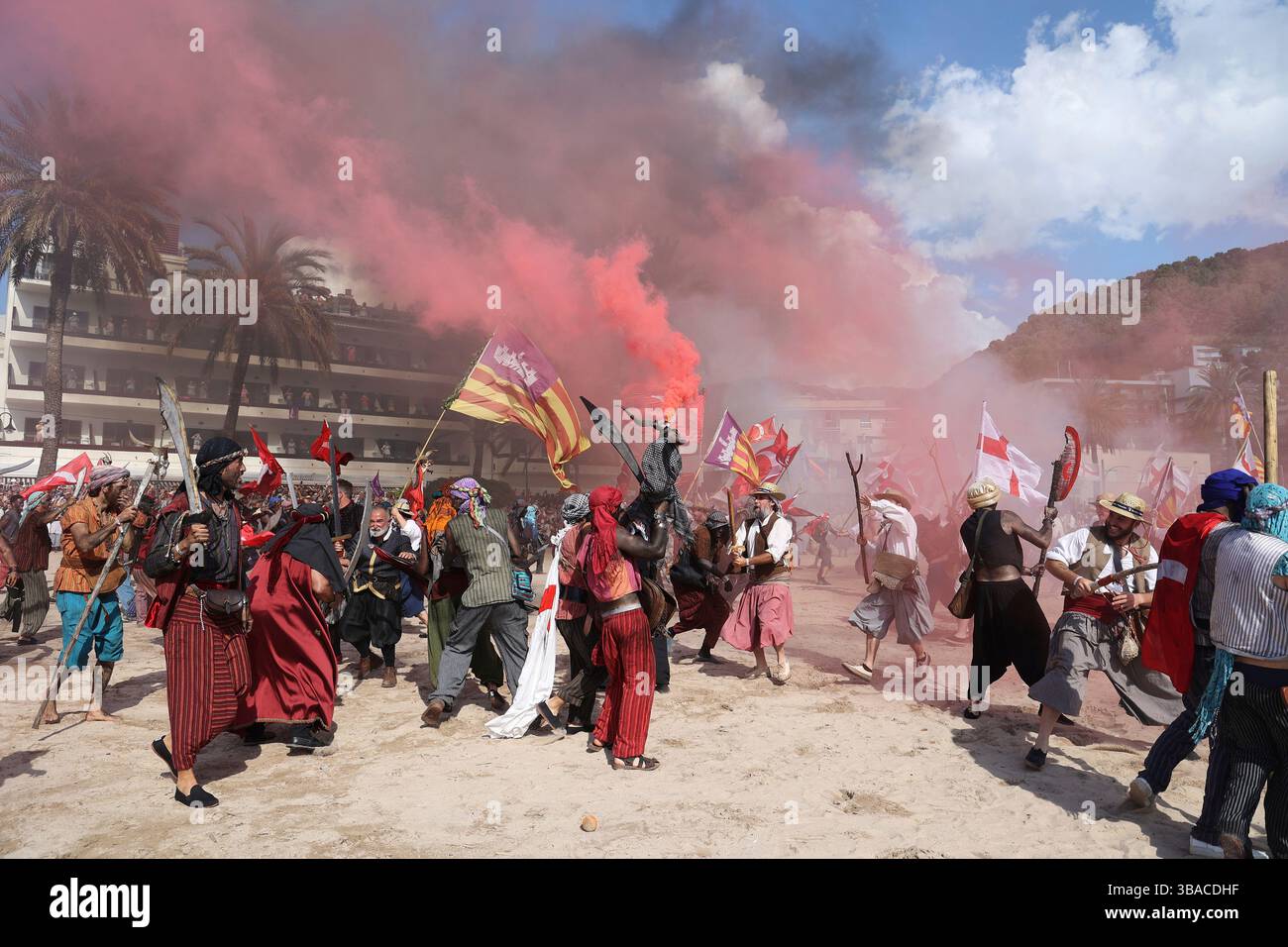 Dozens of people during the Moors and Christians fight of Firó de ...