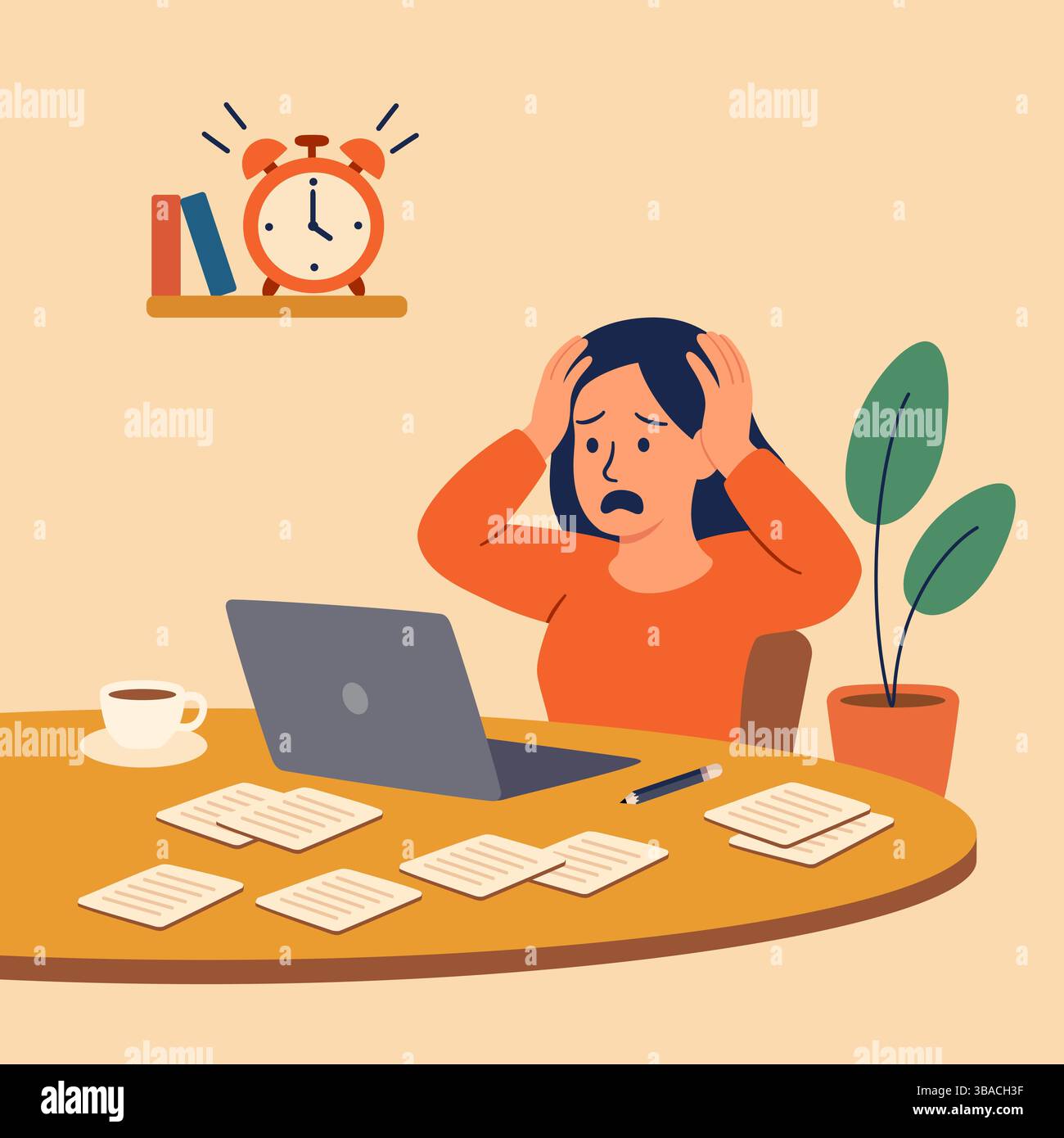 Clock panic Stock Vector Images - Alamy