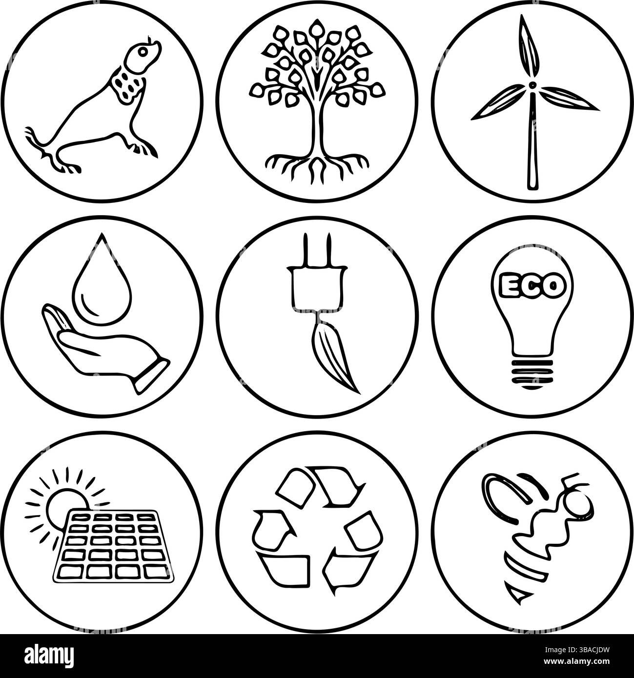 Vector recycling icons for sustainability and eco-friendly waste ...