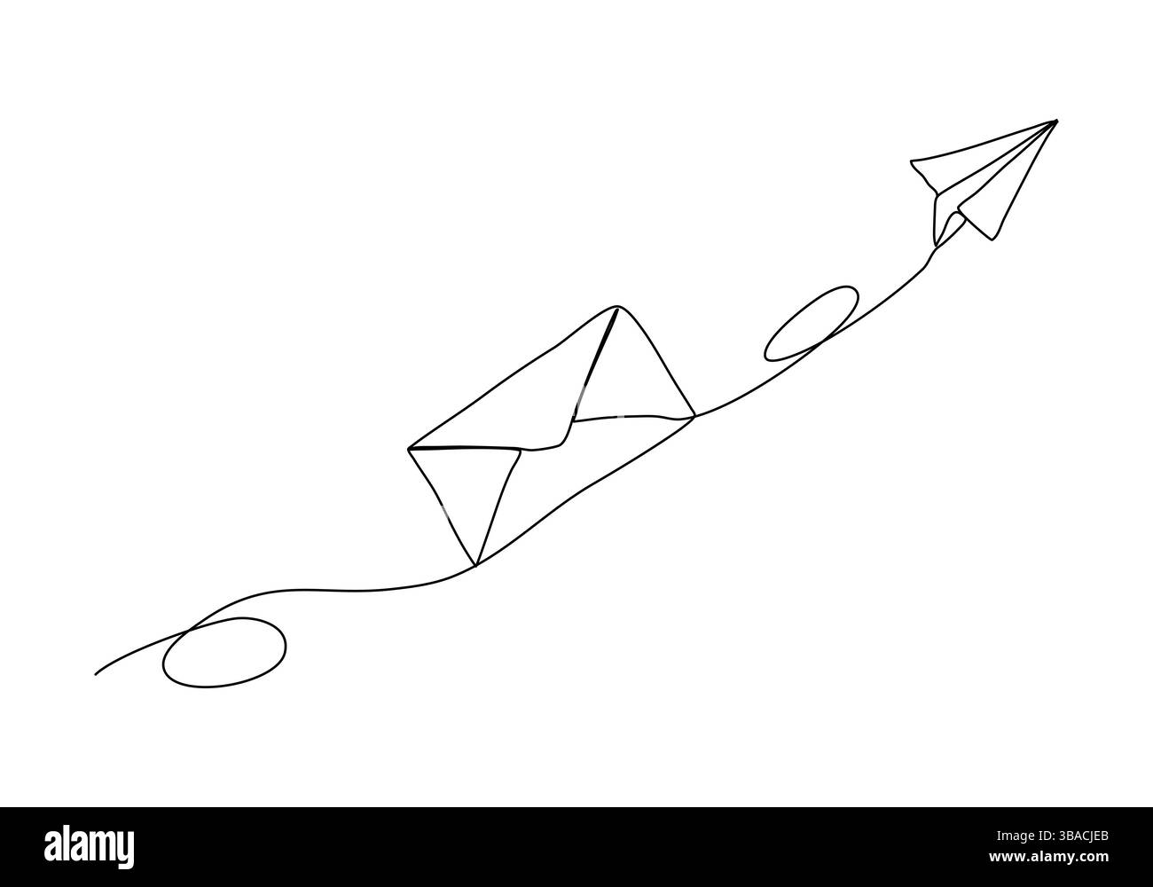 Envelope. One line drawing vector illustration Stock Vector Image & Art ...