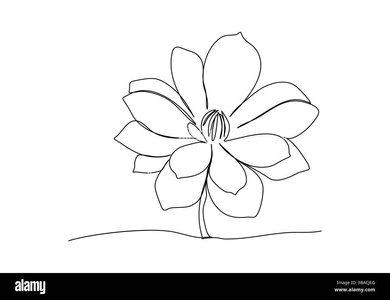 Flower, one line drawing vector illustration Stock Vector Image & Art ...