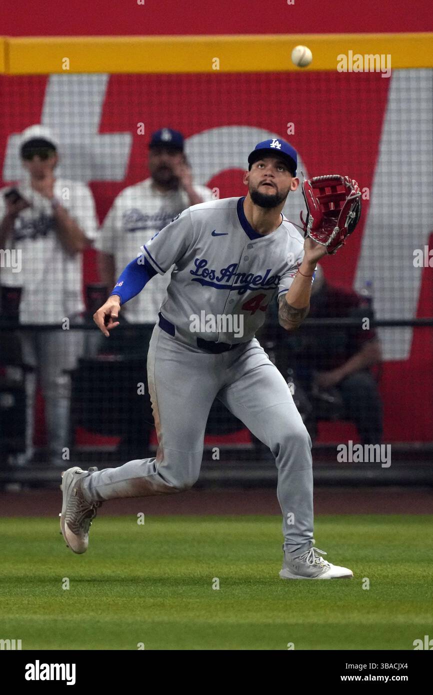 Los Angeles Dodgers outfielder Andy Pages (44) against the Arizona ...
