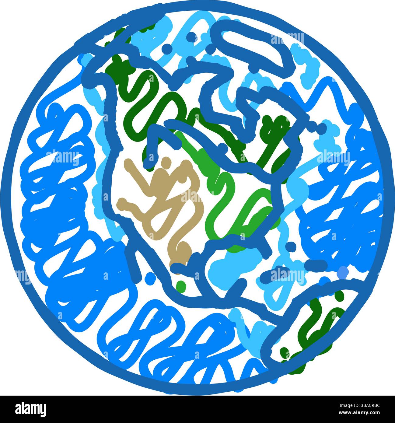 north america earth planet map icon doodle illustration Stock Vector ...